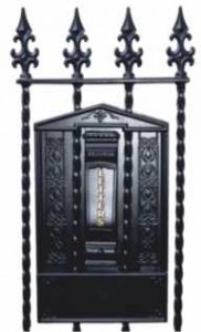 The Bantock Railings Mounted Post Box - Cast Iron Postboxes